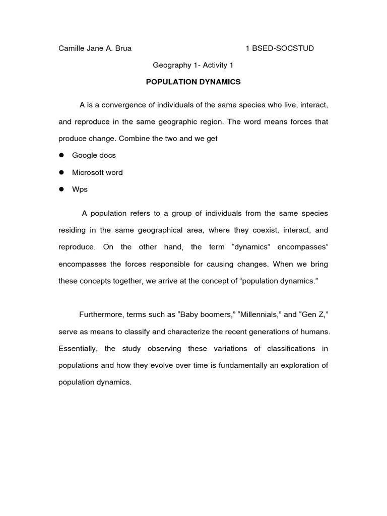 Understanding Population Dynamics | PDF