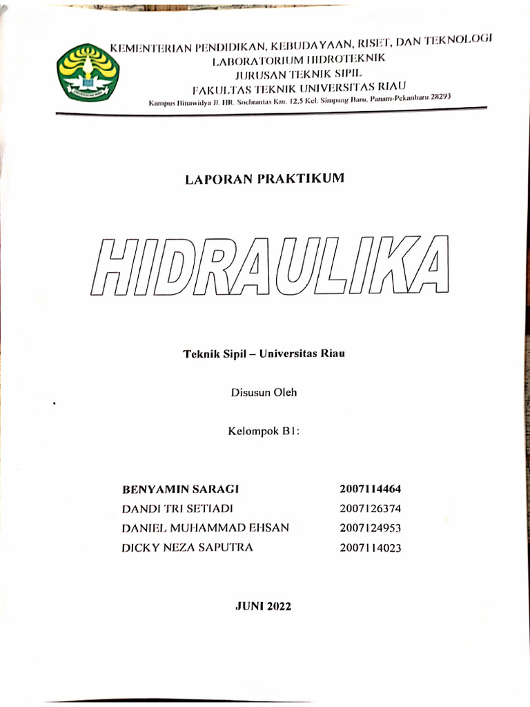 Laprak Hidraulika - Benyamin Saragi | PDF