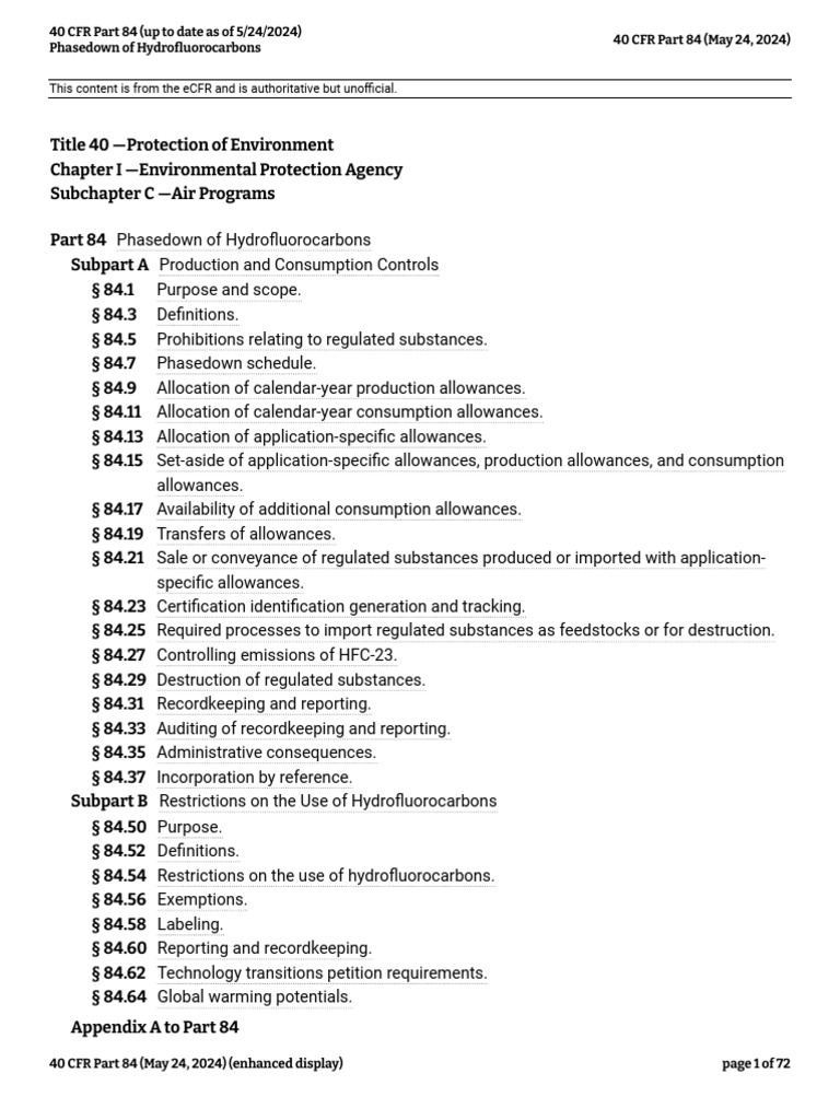 HFC Phasedown Regulations Guide | PDF | Chemical Substances