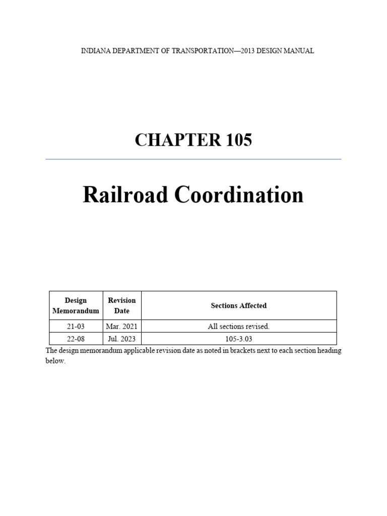Chapter 105 Railroad Coordination Pdf Traffic Rail Transport