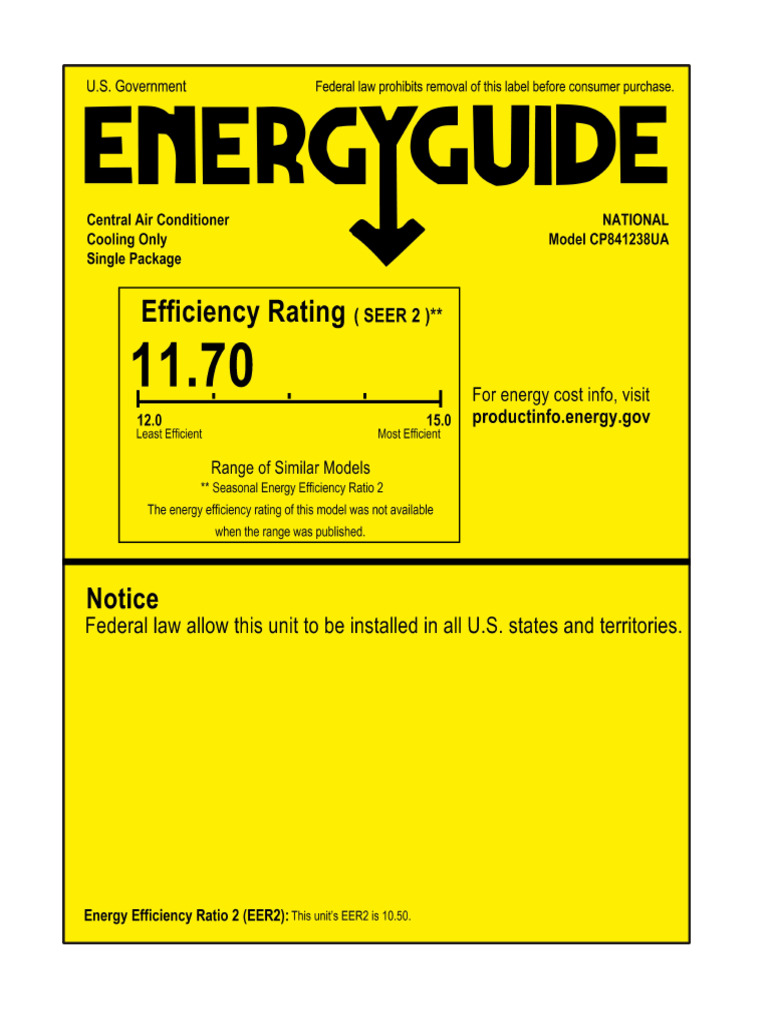 NCP EnergyGuide Label | PDF