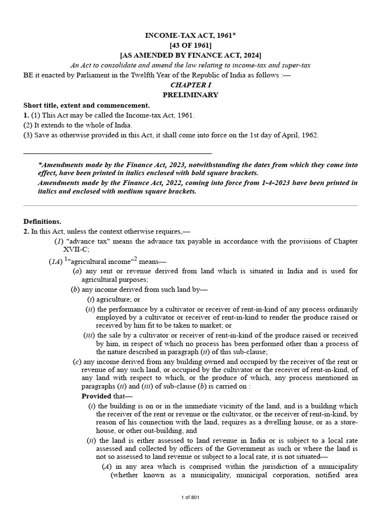 Income Tax Act | PDF | Dividend | Partnership