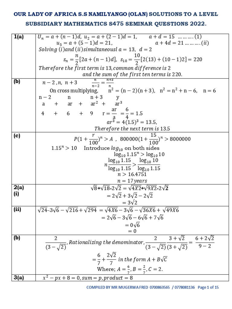 Sub Math Guide 2022 Today3 | PDF | Square Root | Mathematical Objects