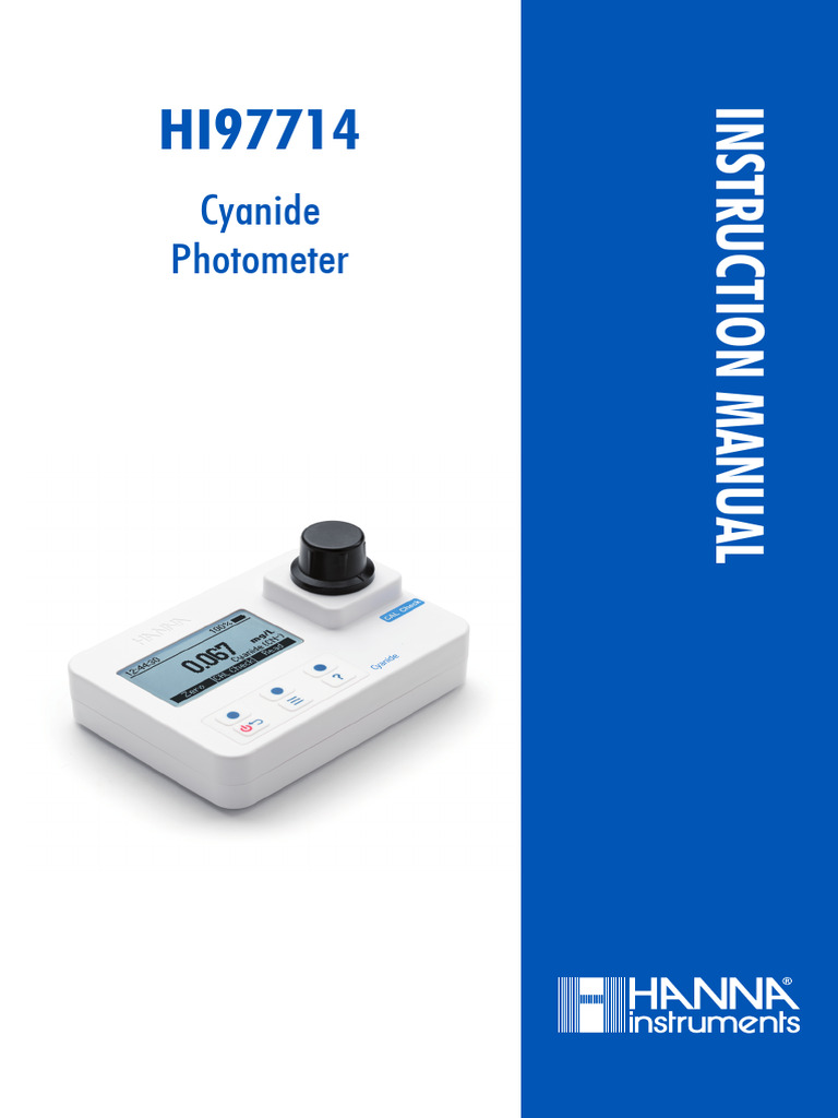 Cyanide Photometer Manual | PDF | Absorption Spectroscopy | Calibration