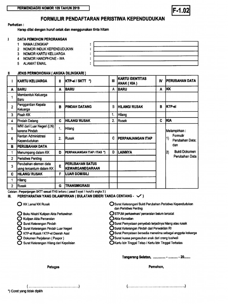 Formulir F.1-02 A4 | PDF
