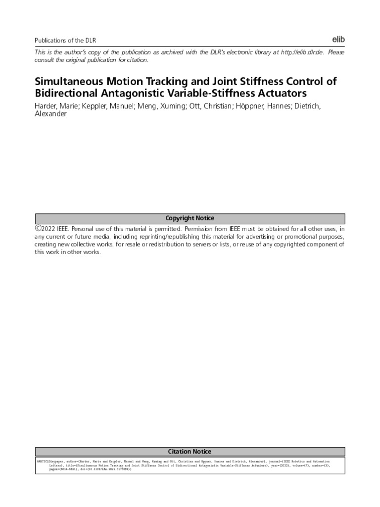 Simultaneous Motion Tracking and Joint Stiffness Control of ...