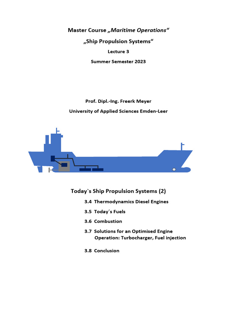 Today's Ship Propulsion Systems Explained | PDF | Combustion | Internal ...