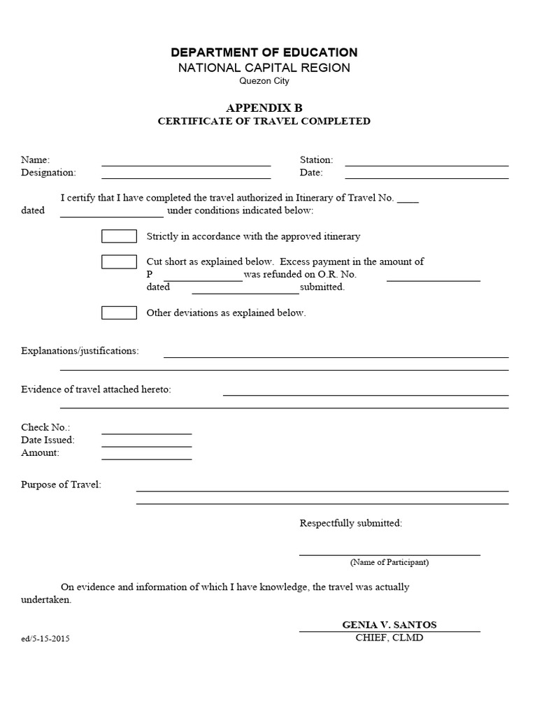 Form Appendix A B Rer Blank Pdf Per Diem Taxes