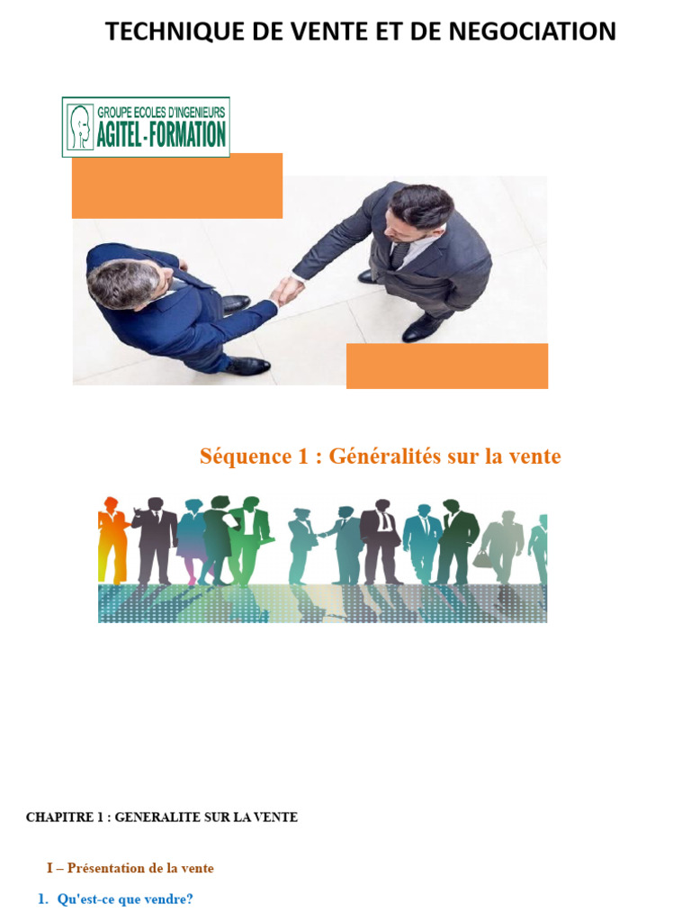 Technique de Vente Et de Negociation | PDF | Négociation | Sodles