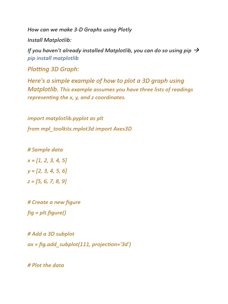 3-D Plots | PDF | Teaching Methods & Materials