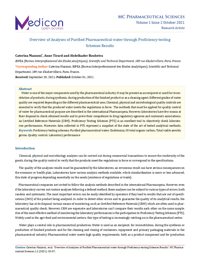 Article-2021-MC-Pharma-Overview-of-pharmaceutical- | Download Free PDF | Total Organic Carbon ...