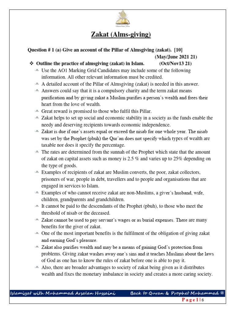 Zakat MS, Muhammad Arsalan Hussaini | PDF | Abrahamic Religions | Sharia Zakat MS, Muhammad Arsalan Hussaini | PDF | Abrahamic Religions | Sharia