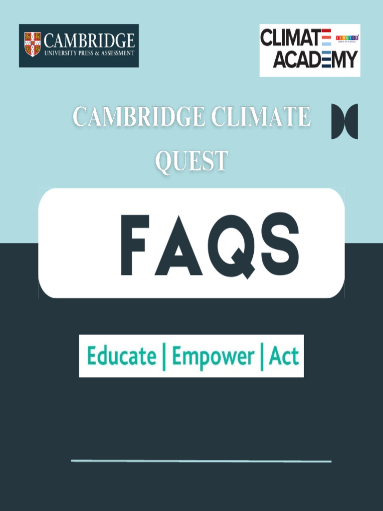 Cambridge Climate Quest FAQs PDF | PDF