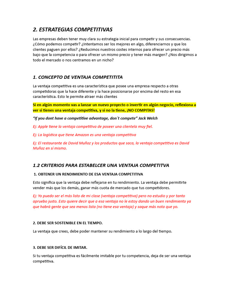 Tema 2 Estratégias Competitivas | PDF | Ventaja competitiva | Marca