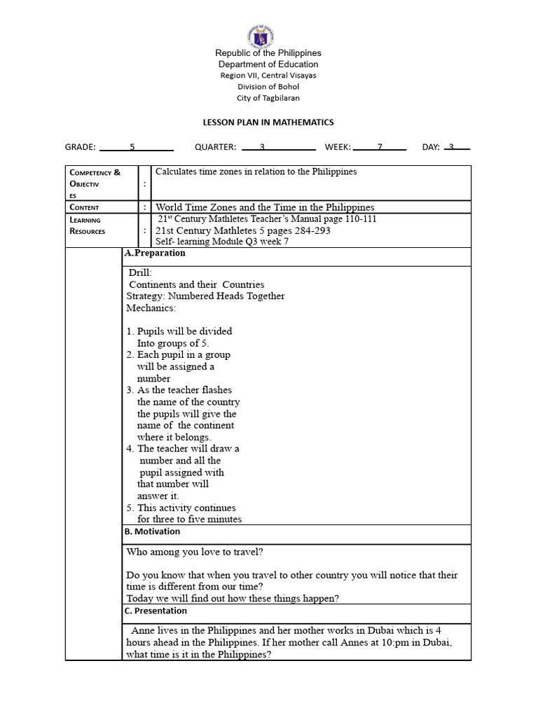 Prototype-Lesson-Plan-in-Math5 Q3-wk7-D3 | PDF | Cognition | Learning