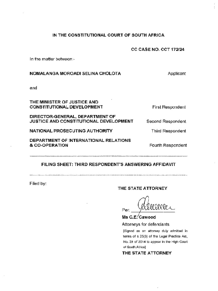 Third Respondent Answering Affidavit | PDF