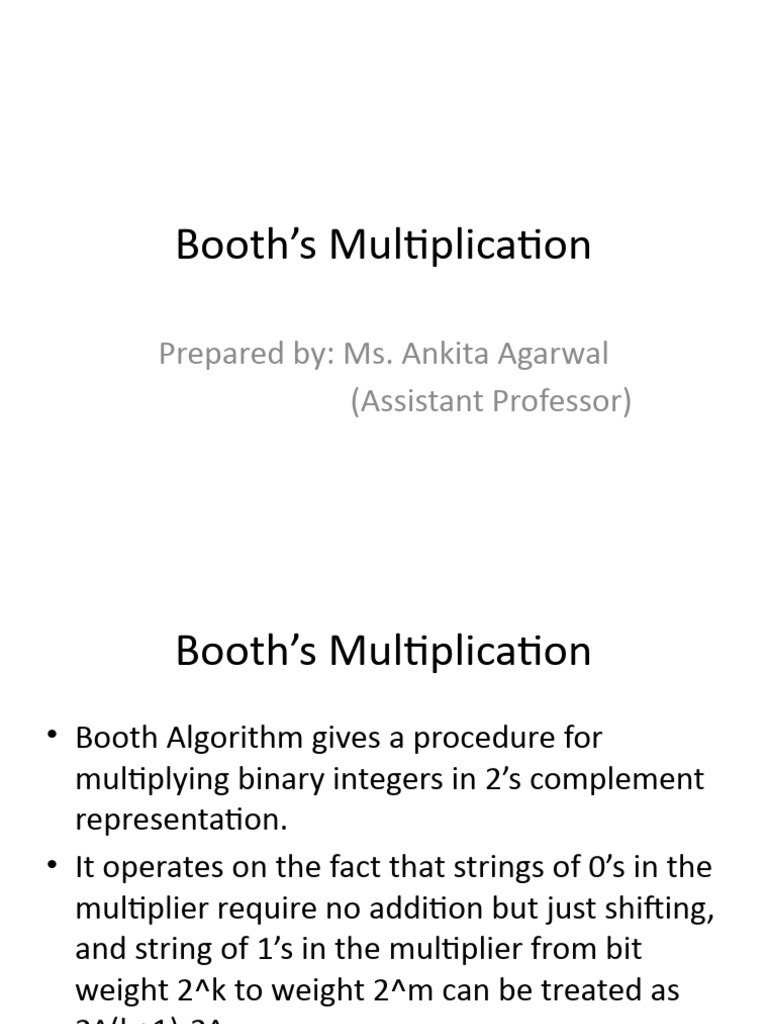 Booth's Multiplication | PDF | Multiplication | Theory Of Computation