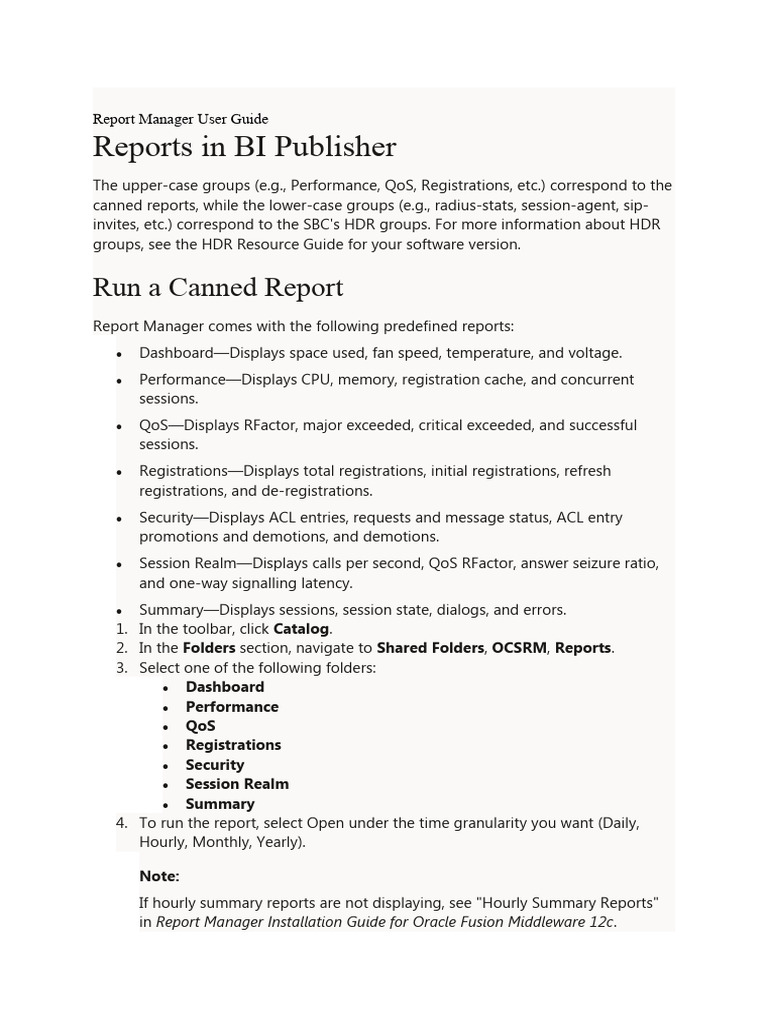 BIP Report Manager User Guide | PDF | Table (Database) | Sql