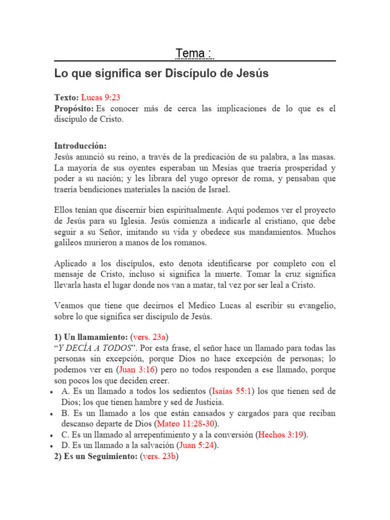 tema que significa ser un dicipulo | PDF | Jesús | Evangelio de Mateo
