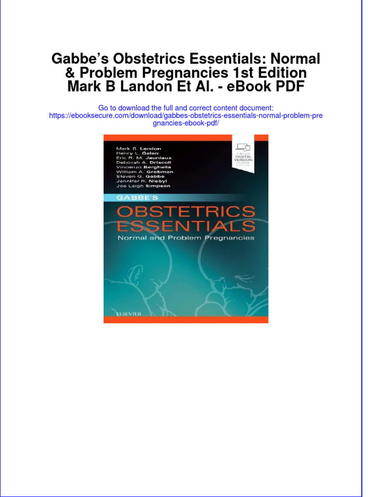 Gabbe'S Obstetrics Essentials: Normal & Problem Pregnancies 1St Edition ...