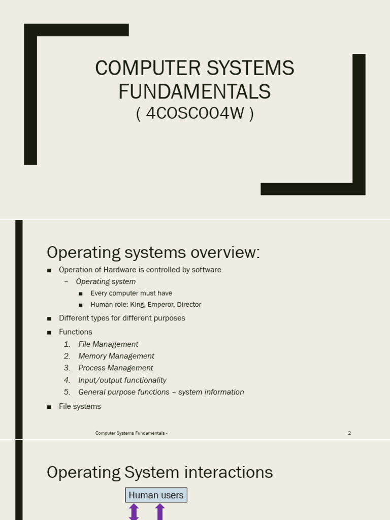 CSF Lecture Operating Systems | PDF | Process (Computing) | Operating System
