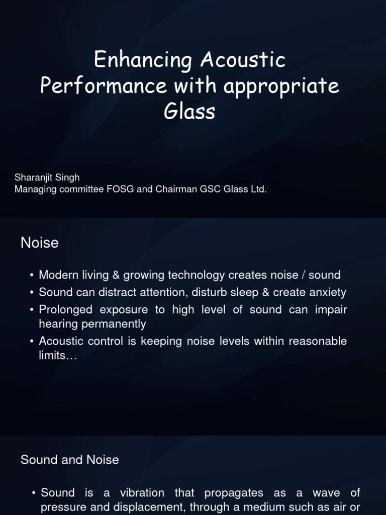 Enhancing Acoustic Performance With Appropriate Glass | PDF | Sound ...