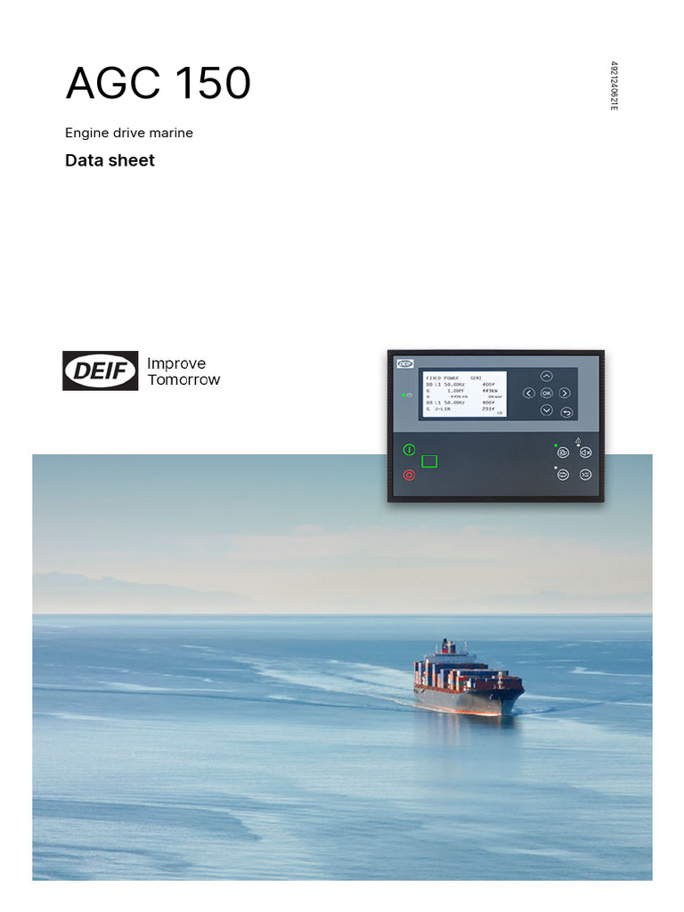 Agc 150 Engine Drive Marine Data Sheet 4921240621 Uk | PDF | Engineering | Engines