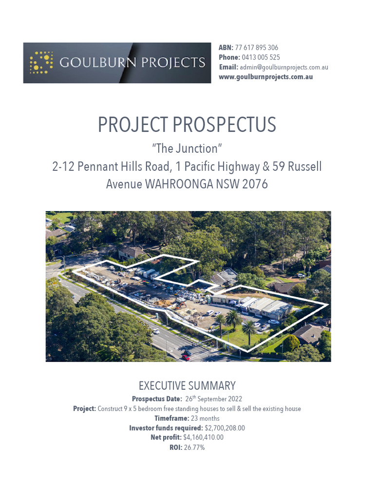 Project Prospectus - The Junction | PDF | Economies