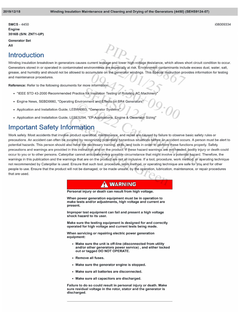 Winding Insulation Maintenance and Cleaning and Drying of the ...