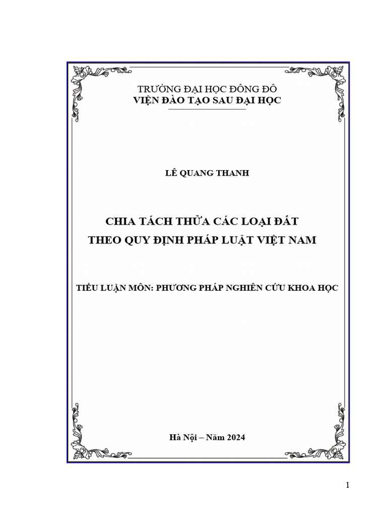 TIEU LUAN - PPNCKH - LE QUANG THANH - Dong Do | PDF