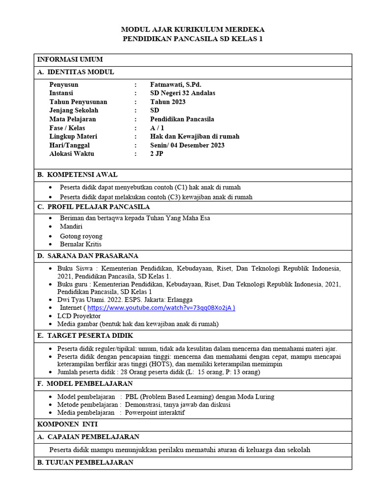 Modul Ajar UKIN Fatmawati | PDF | Karier & Perkembangan | Kesehatan Holistik