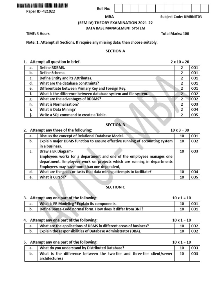 Data Base Management System Pdf Databases Relational Database 
