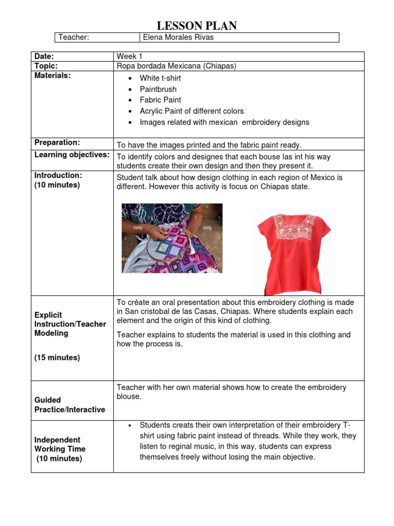 Mexican Cultural Art Lesson Plans | PDF | Lesson Plan