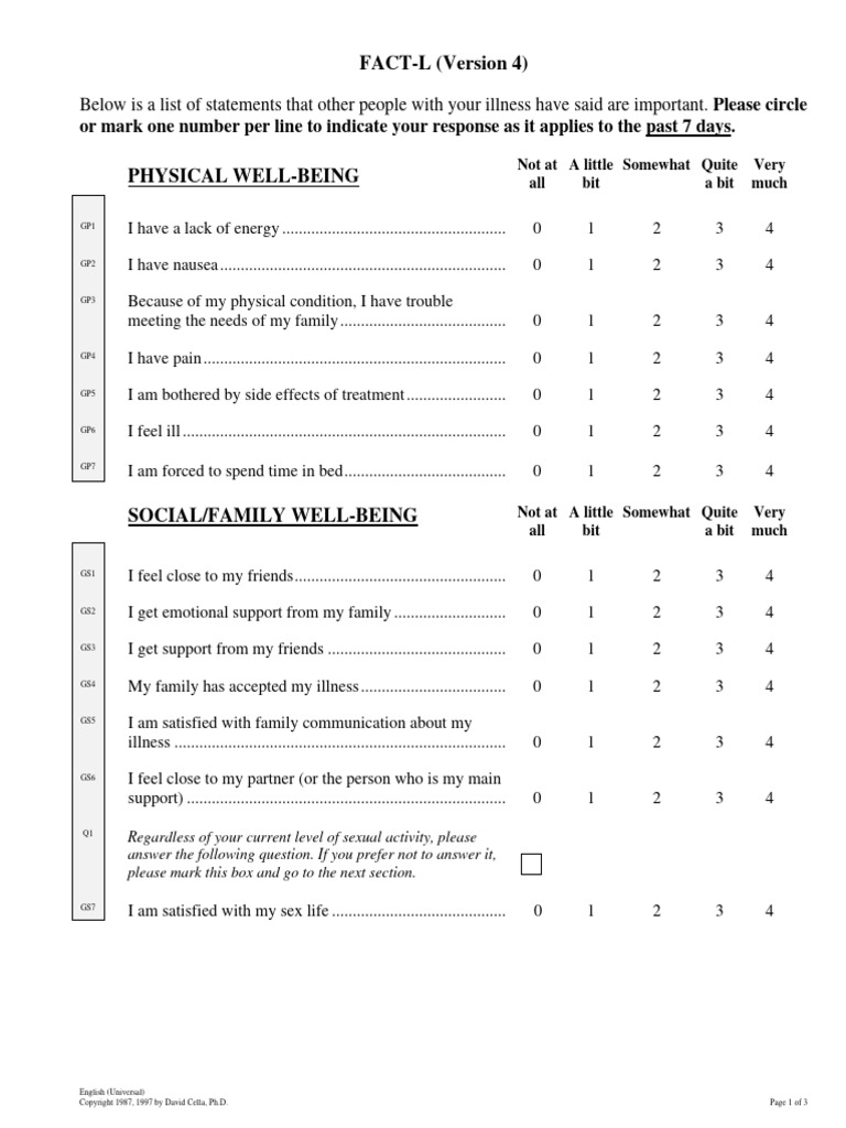 FACT-L ENG Final Ver4 | PDF | Psychology