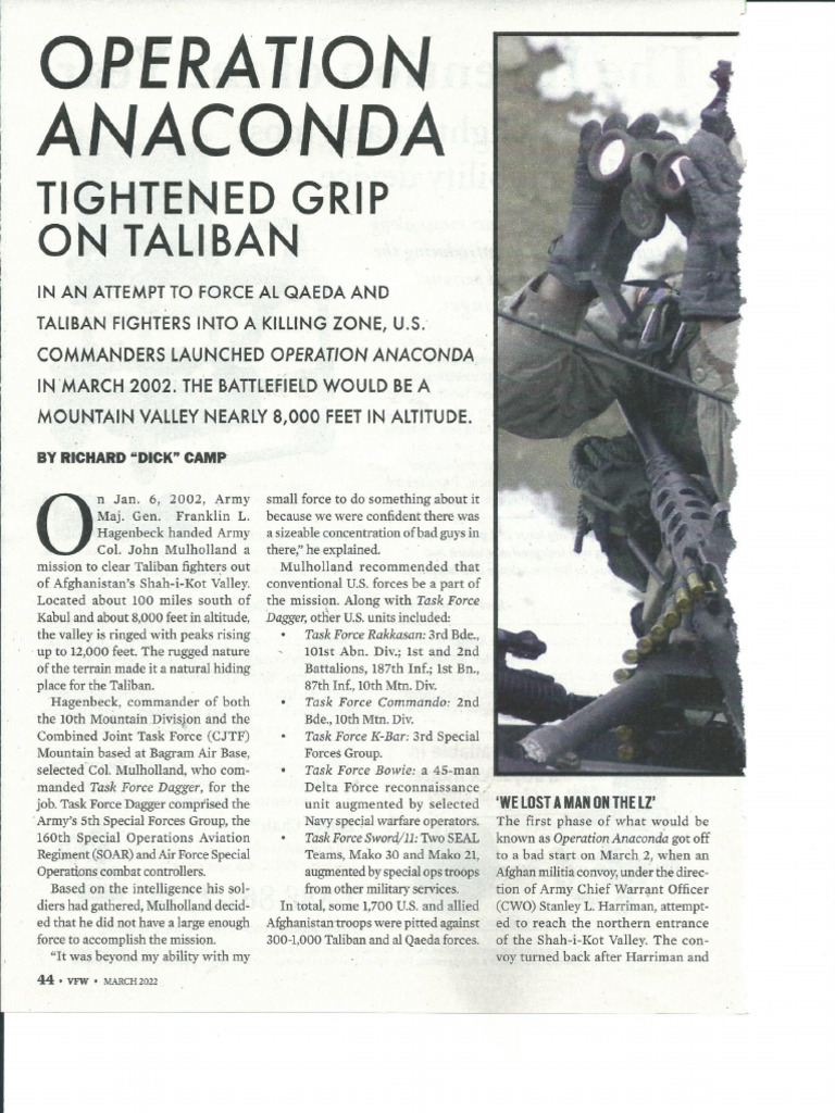 2002 Operation Anaconda AFG | PDF