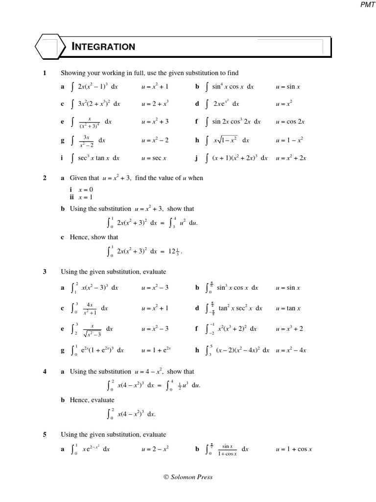 04a. Integration by Substitution | PDF | Mathematical Analysis