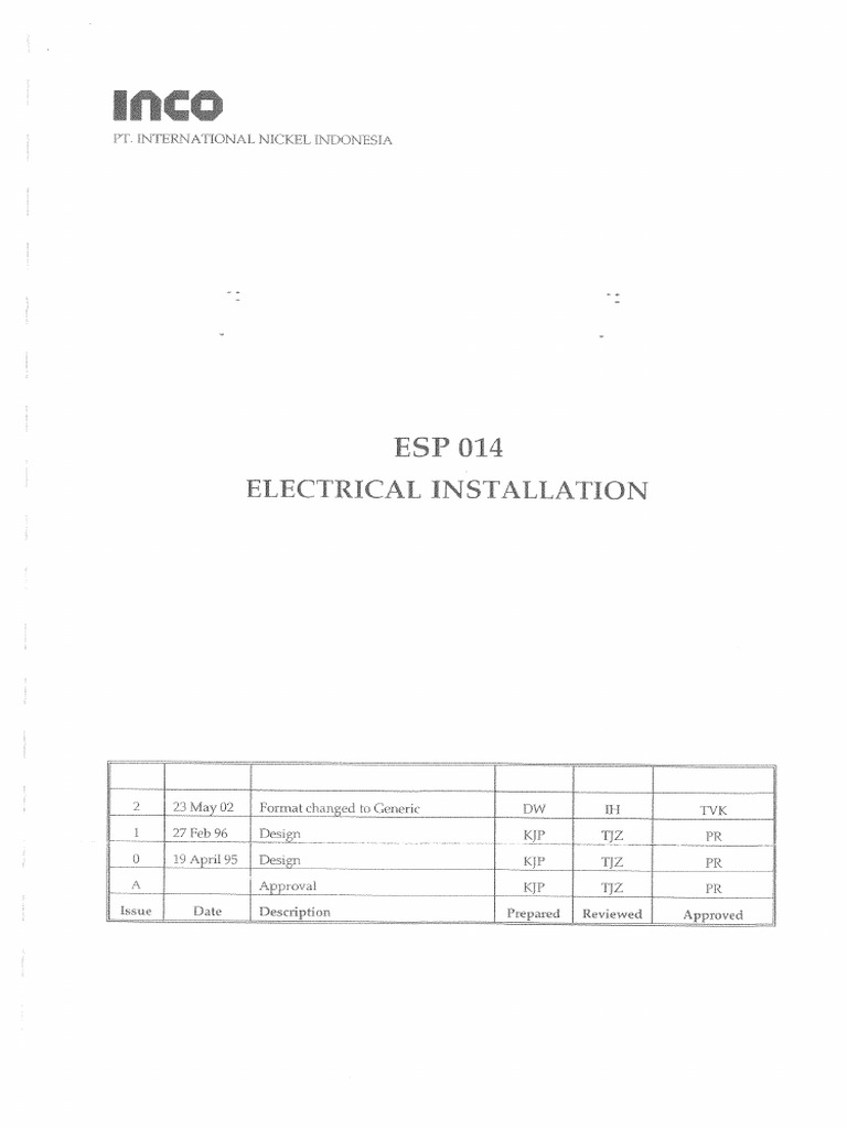 ESP - 014 Rev.2 - Electrical Installation | PDF