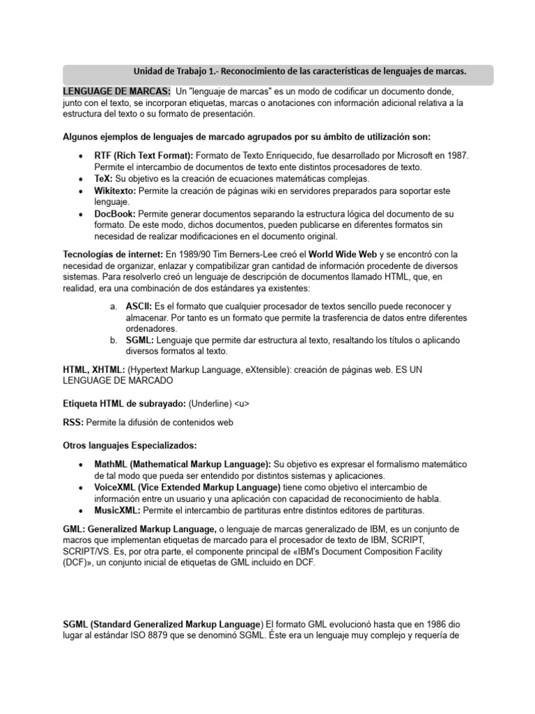 Lenguaje de Marcas y Sistemas | PDF | Xml | HTML
