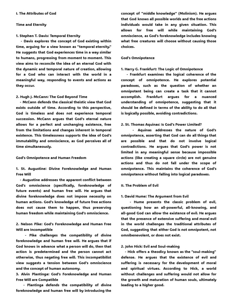 Philo Finals Summary Topics | PDF | Problem Of Evil | God