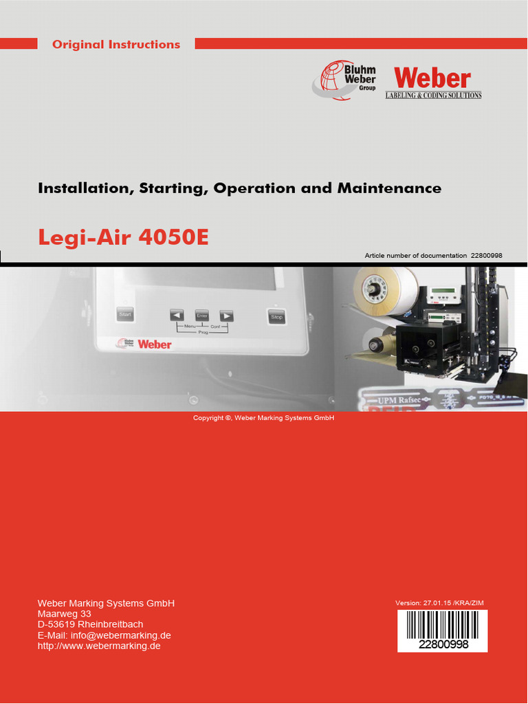 WWW - weberpackaging.com:pdfs:LA 4050E Instructions Manual | PDF ...