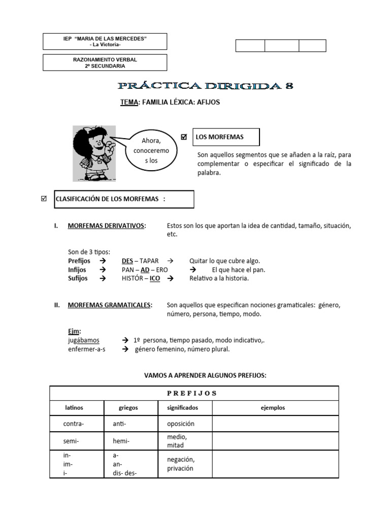 Afijos Pdf Unidades Semánticas Sintaxis
