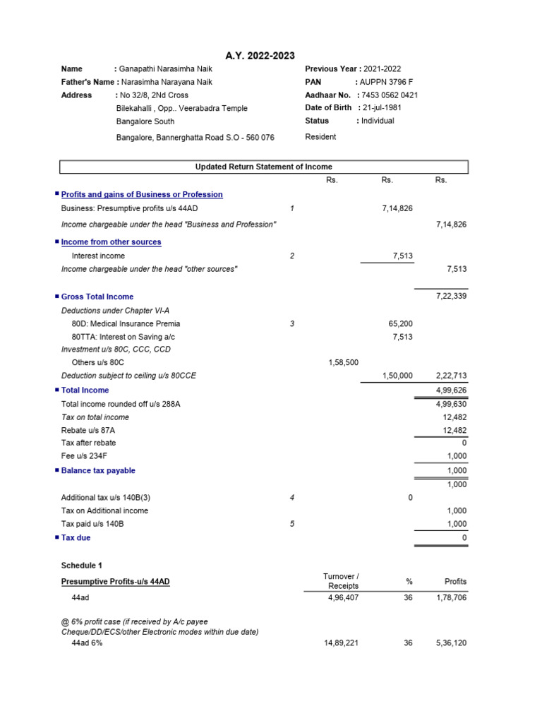 Computation 2022-2023 | PDF | Taxes | Financial Services