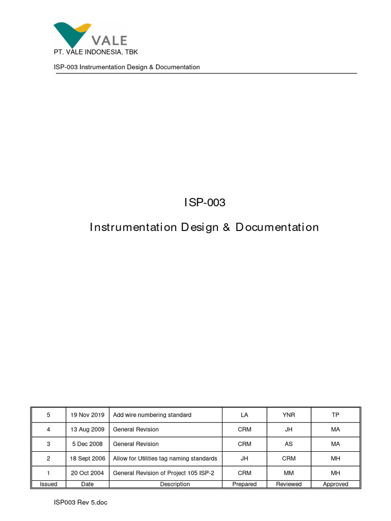 ISP003 Rev 5 - Instrumentation Design & Documentation | Download Free ...