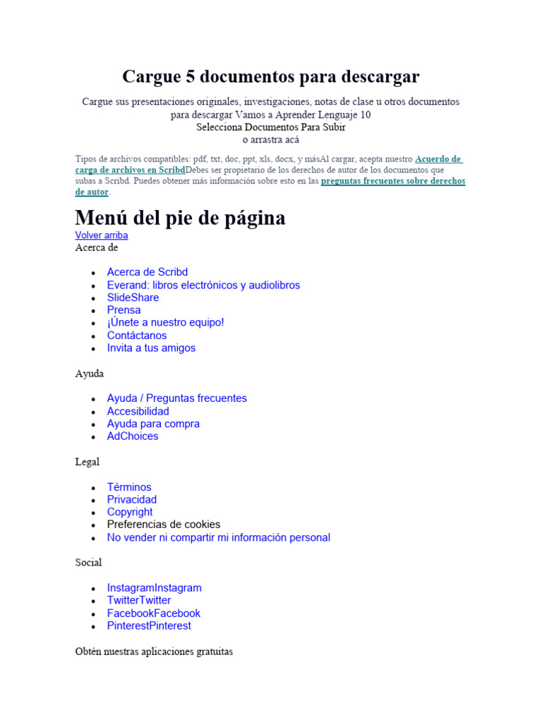 Cargue 5 Documentos para Descargar | PDF | Scribd | Cookie HTTP