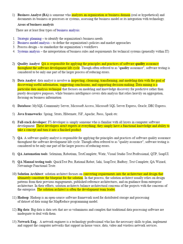 Technical Questions | PDF | Data Analysis | Apache Hadoop