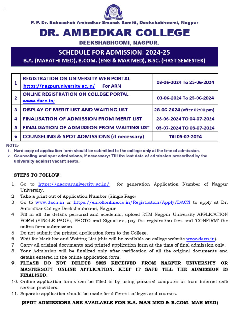 a1-ADMISSION NOTICE - 2024-25 | PDF