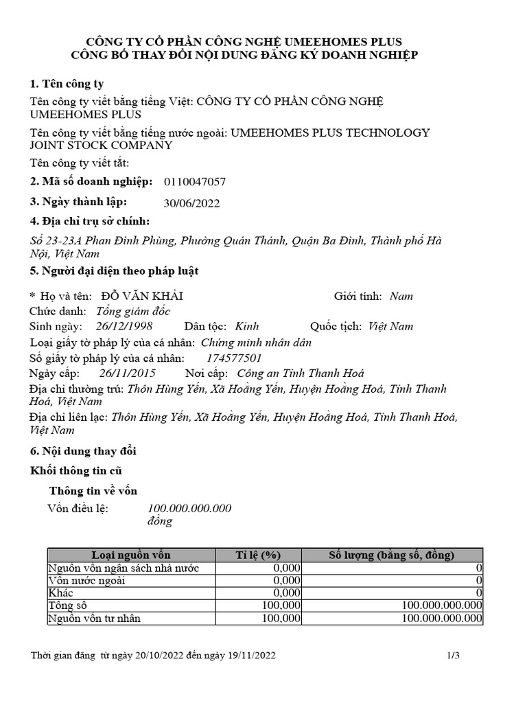 Dang Ky Thay Doi | PDF | Home & Garden