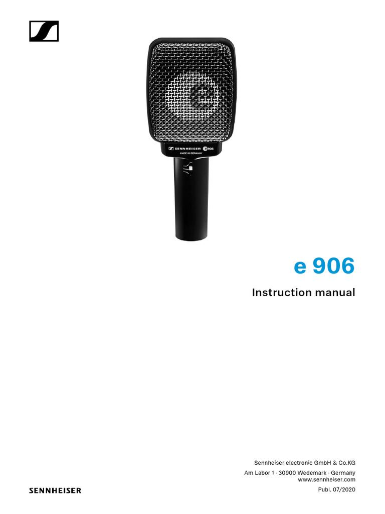 E906 Manual 07 2020 EN | PDF | Microphone | Loudspeaker