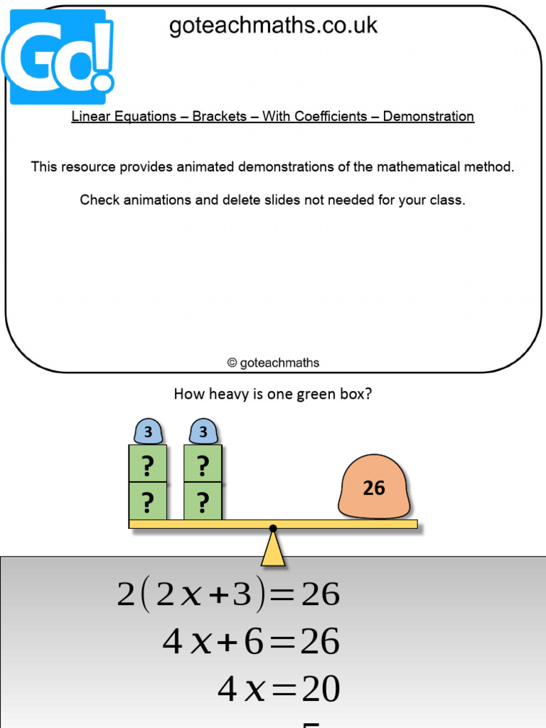 Demonstration To Help With Equations With Brackets | PDF | Equations ...