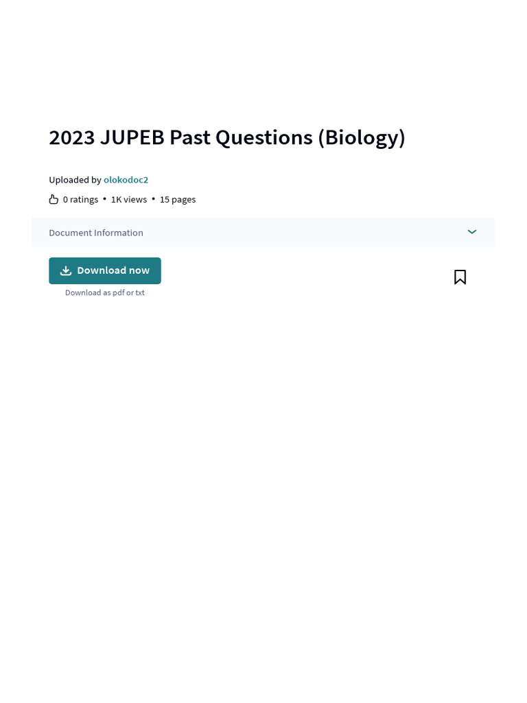 2023 JUPEB Past Questions (Biology) | Download Free PDF | Meiosis ...